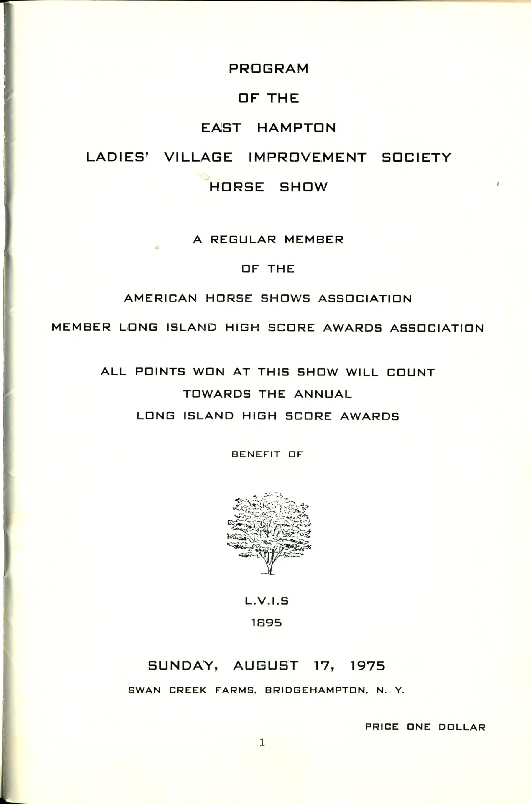 Horse Show Program, 1975