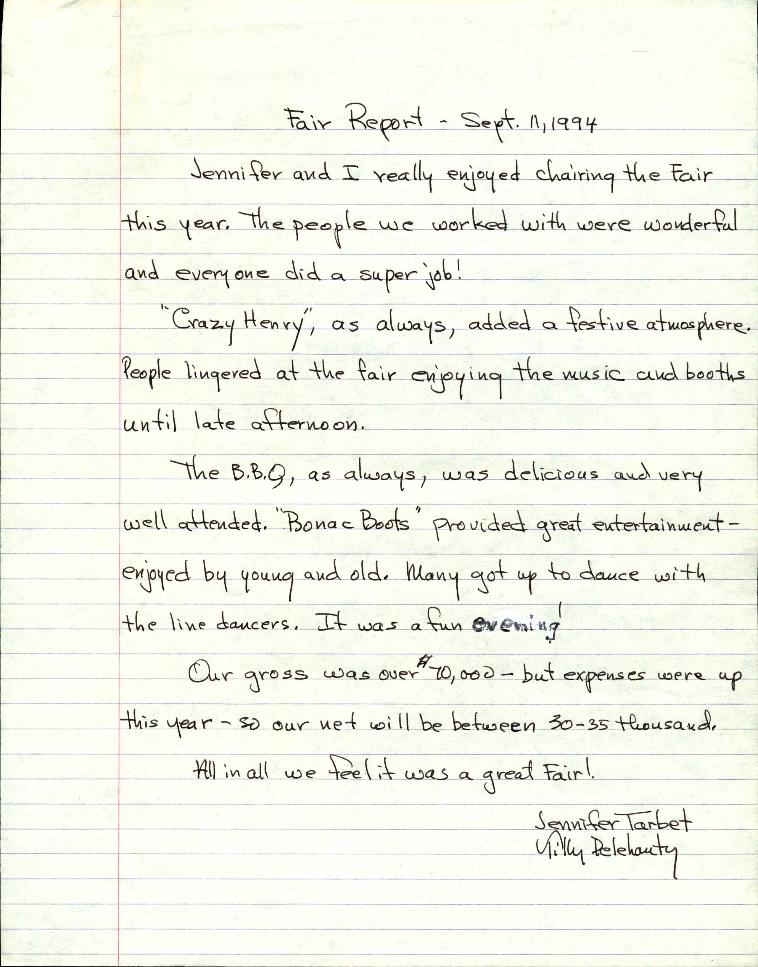 Fair Report, September 11 1994