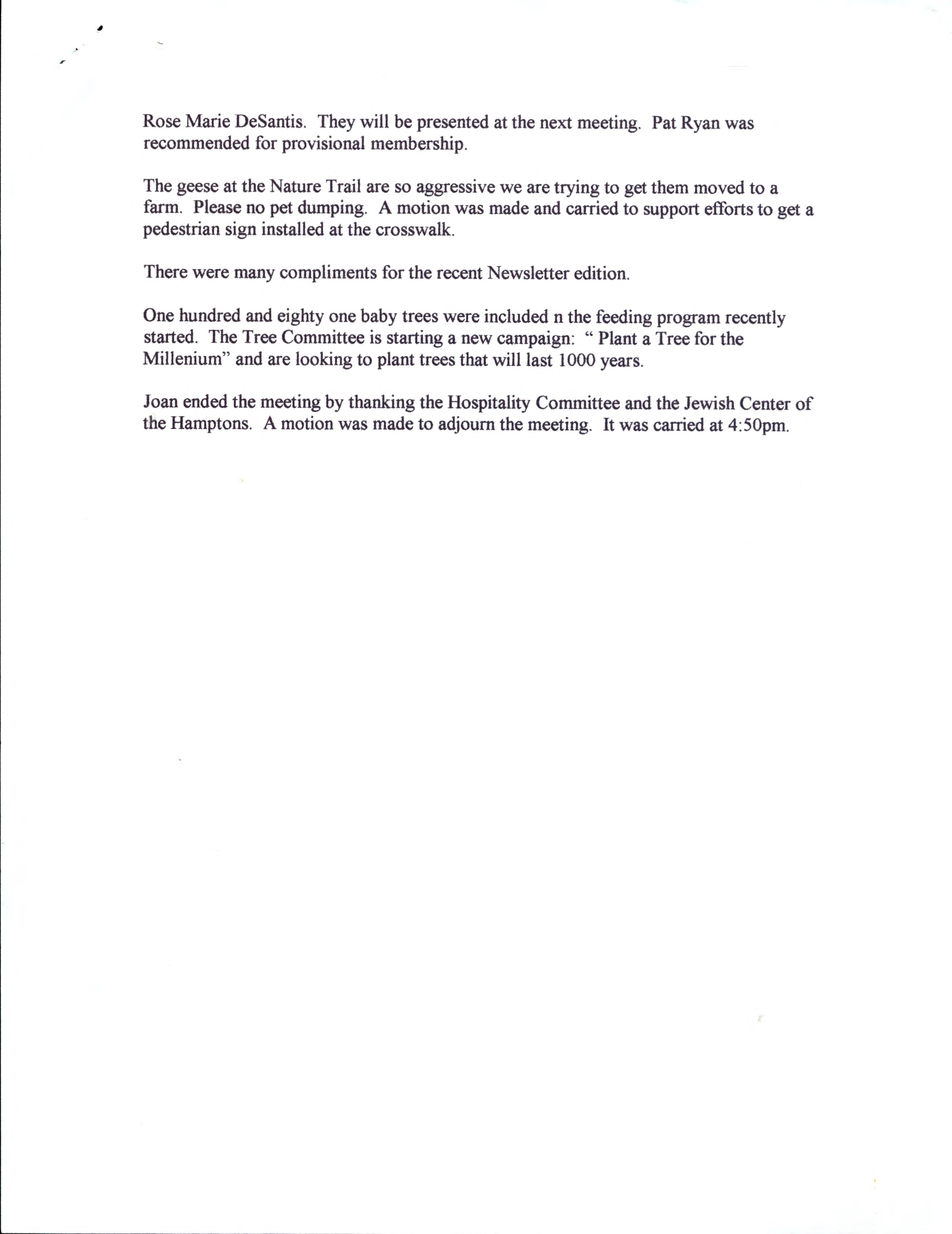 Minutes, May 10 1999