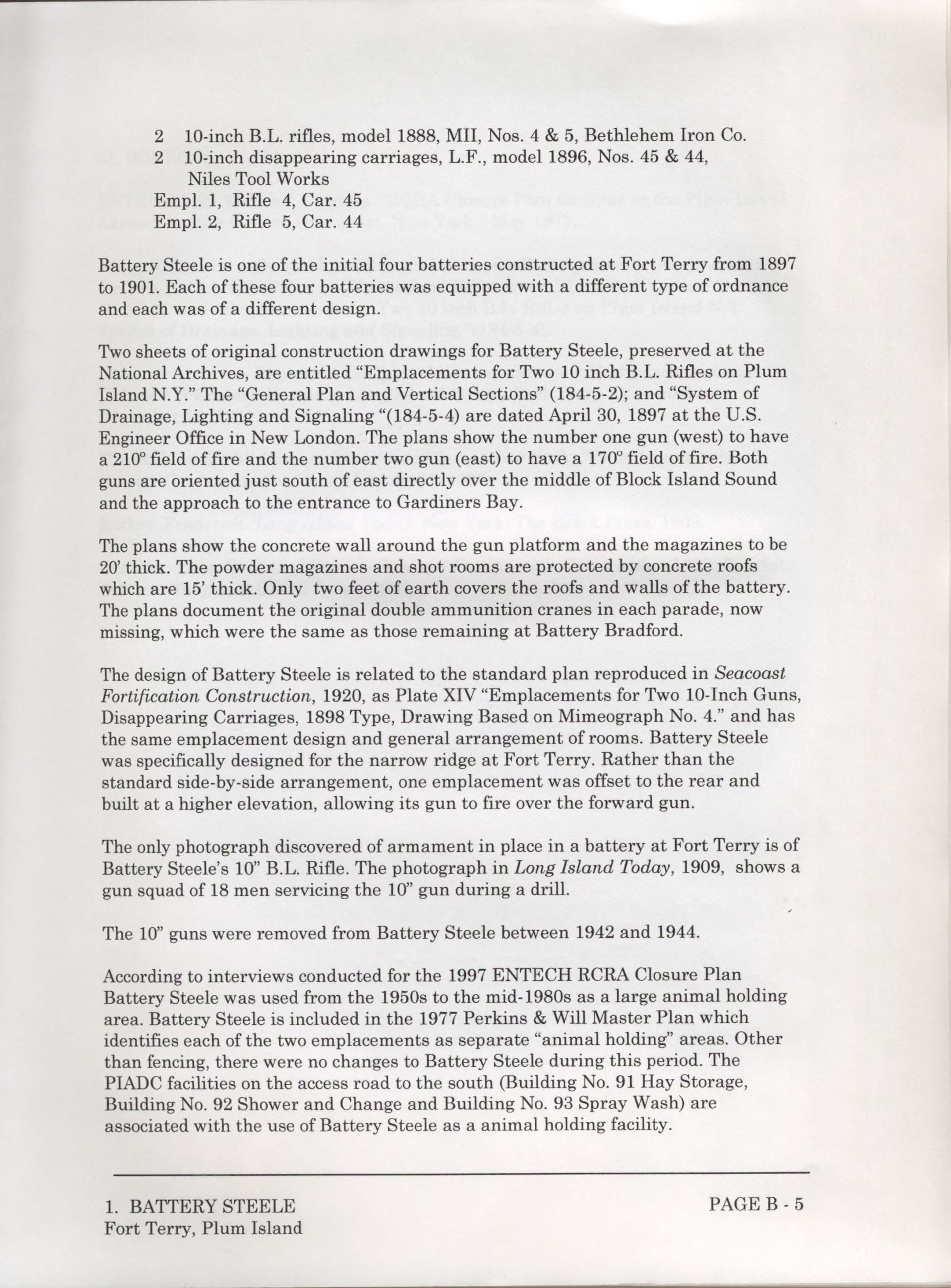 Historic Resources Survey: Plum Island, New York: Volume 3/Appendix B