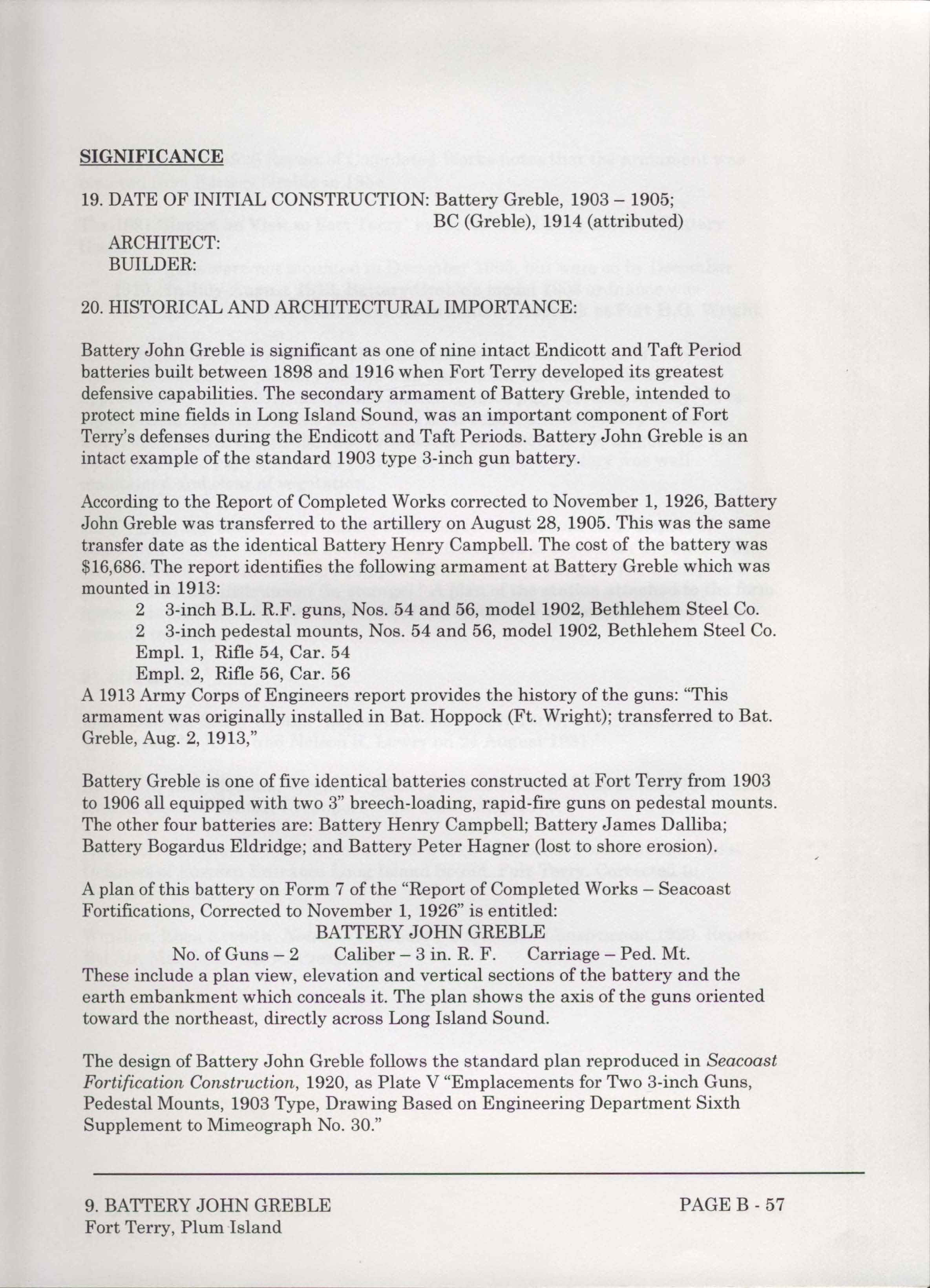Historic Resources Survey: Plum Island, New York: Volume 3/Appendix B