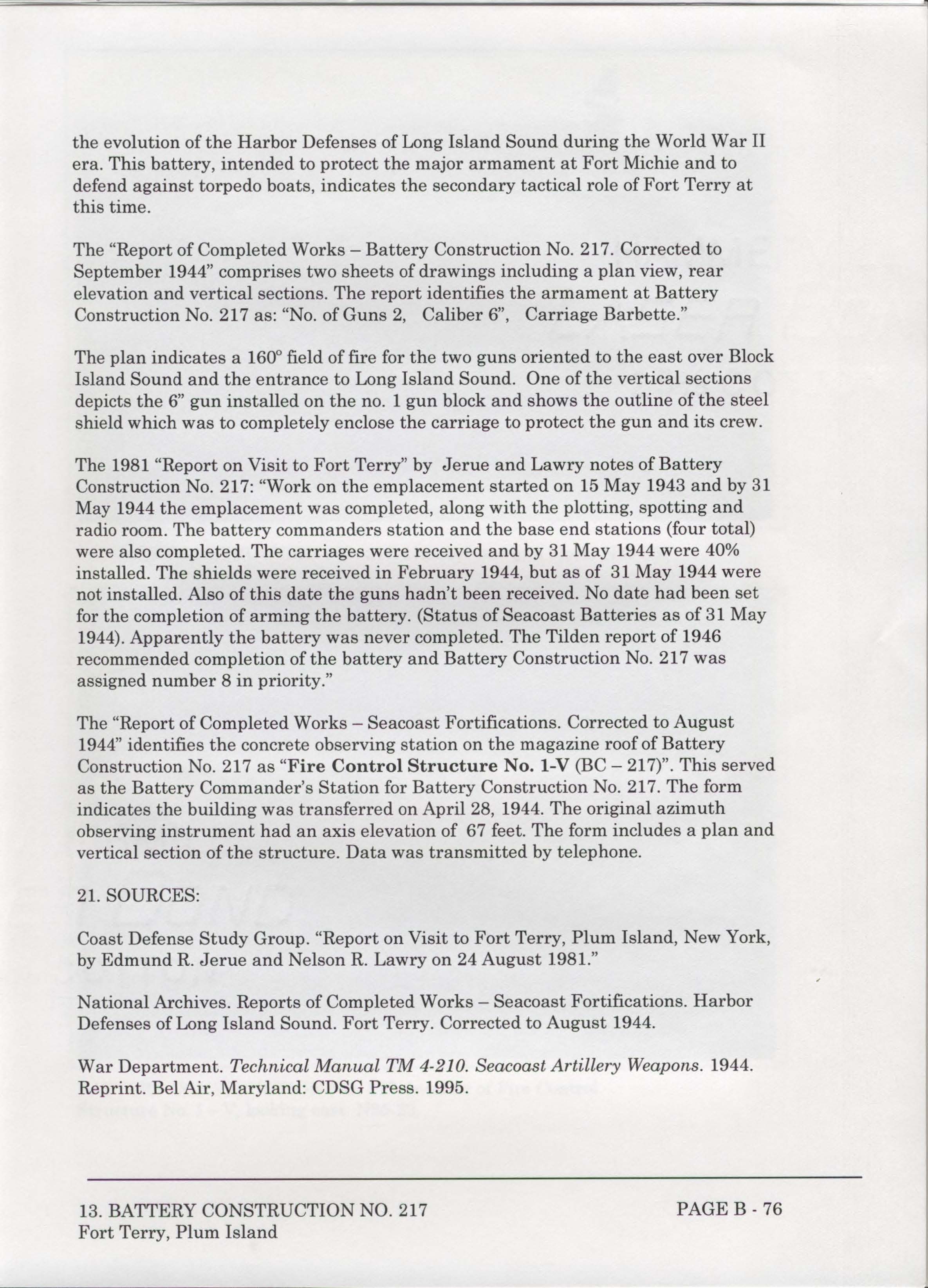 Historic Resources Survey: Plum Island, New York: Volume 3/Appendix B