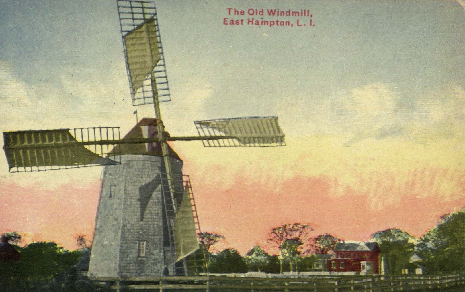 Old Windmill, East Hampton, L.I. postcard image
