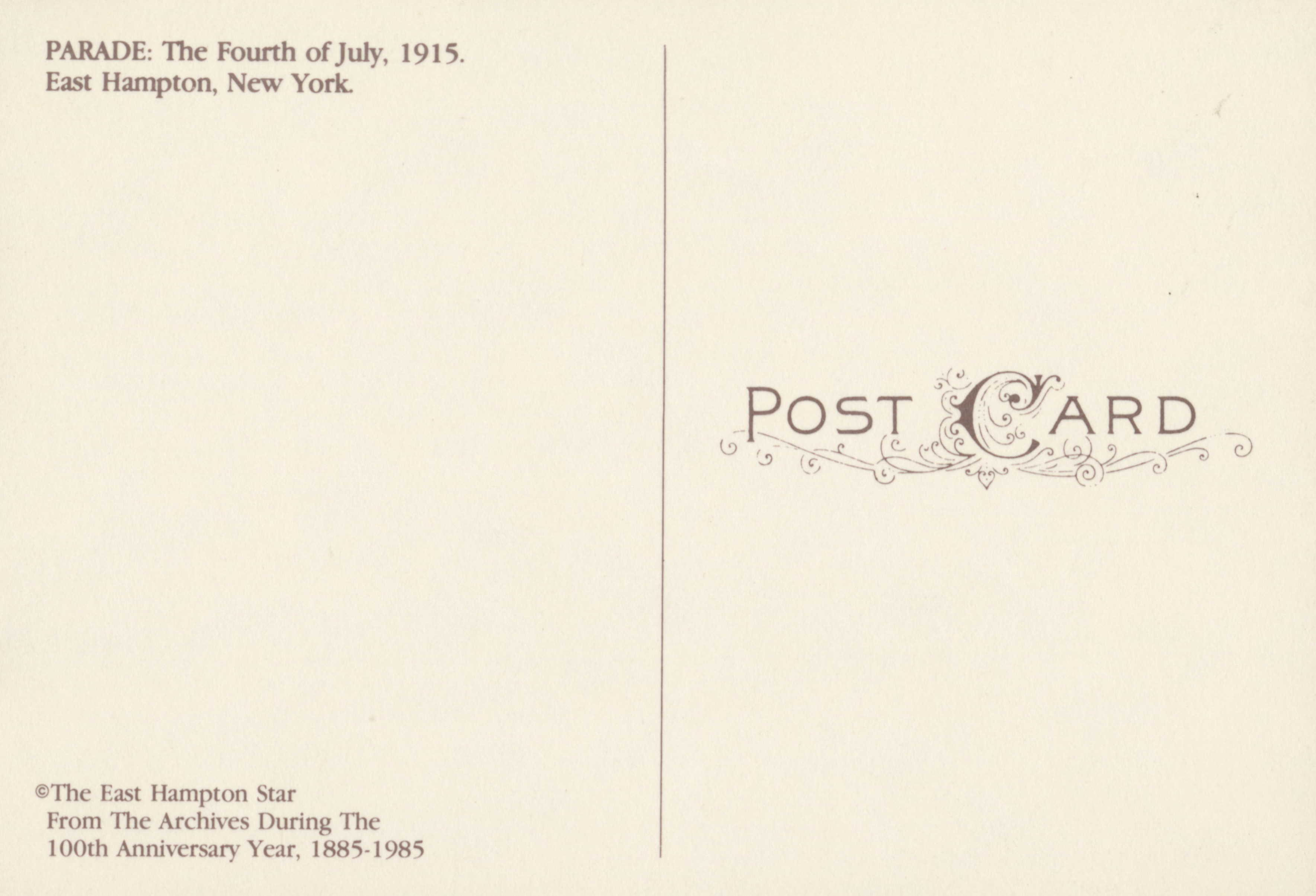 Star Postcard Series: Parade, 1915