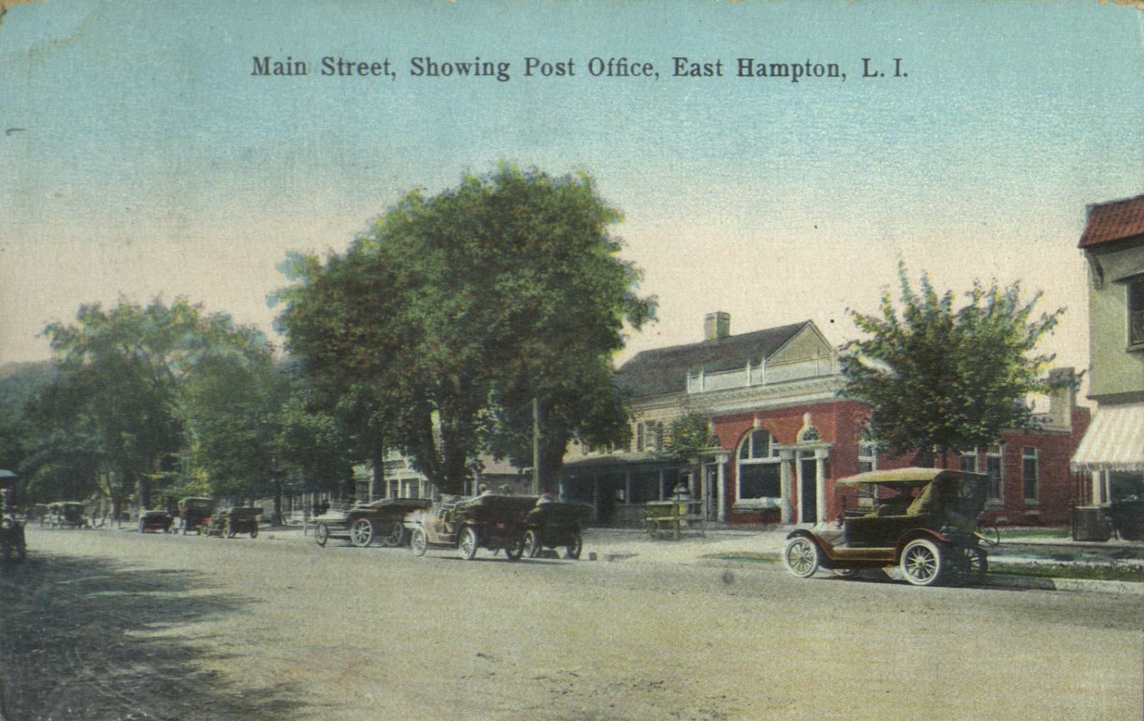 Post Office, Main Street, East Hampton, L.I. postcard image