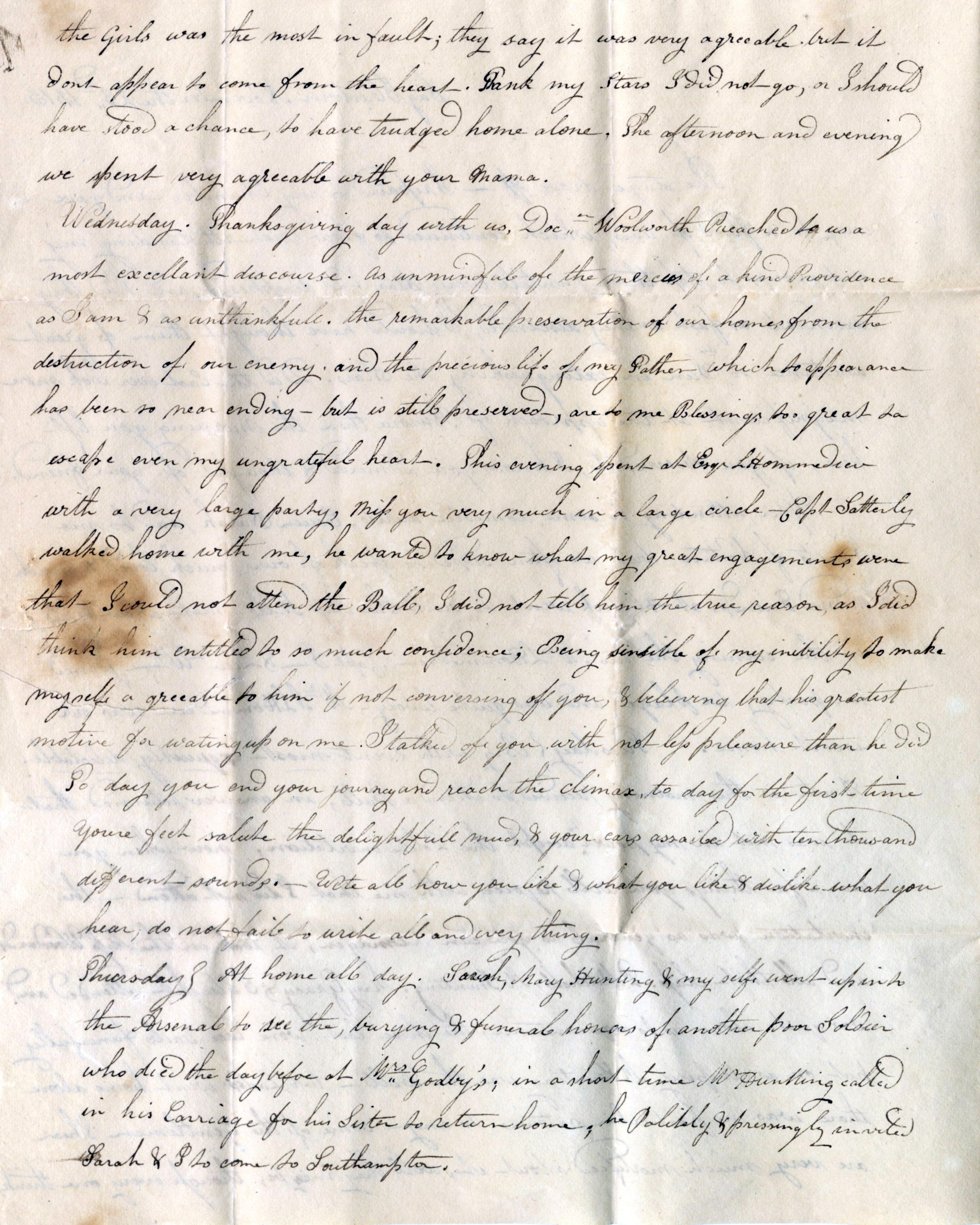Letter from Frances Mary Dering to Mary Frances Sage, November 23, 1813