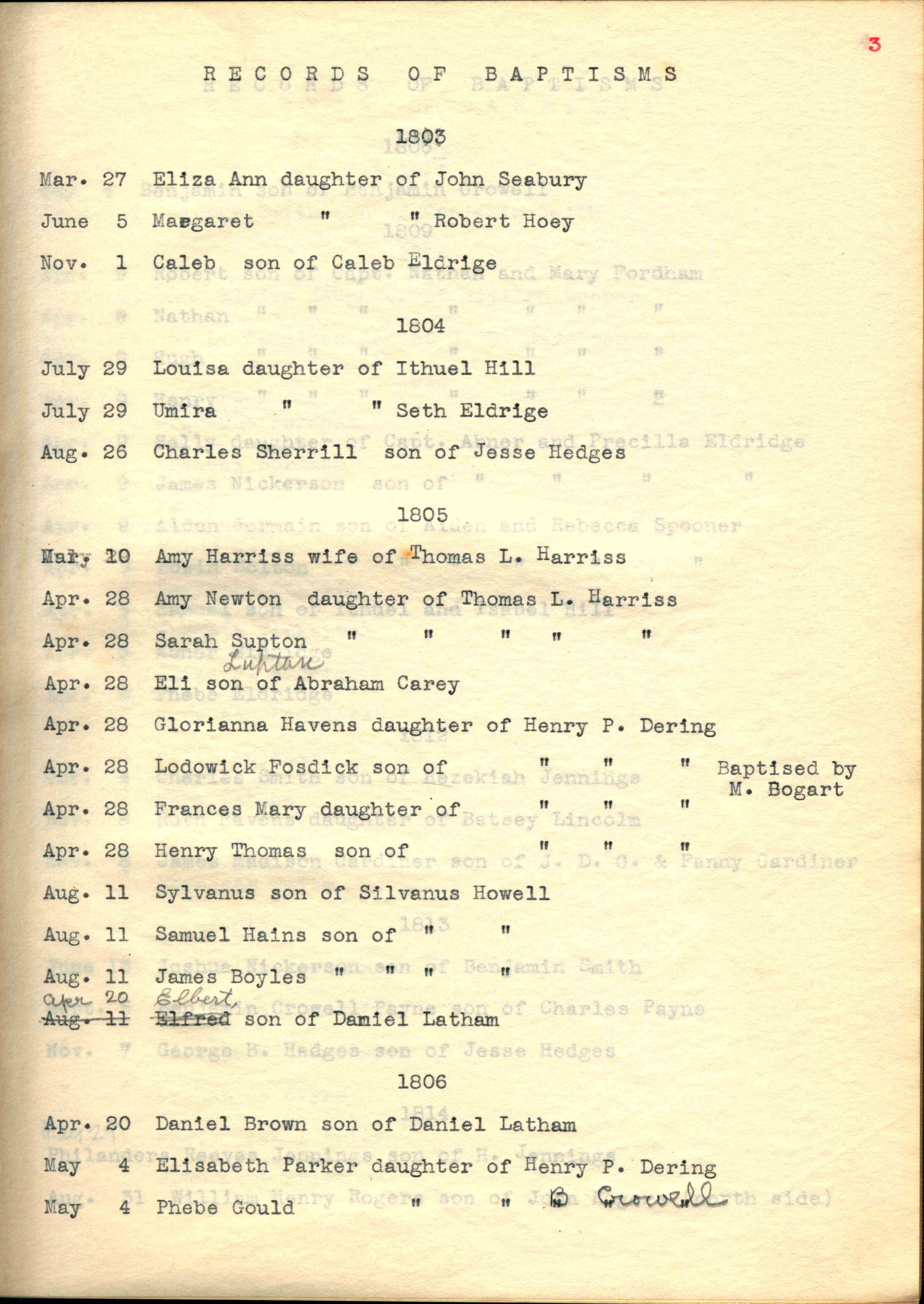 Sag Harbor Presbyterian Church Vital Records, 1791-1914