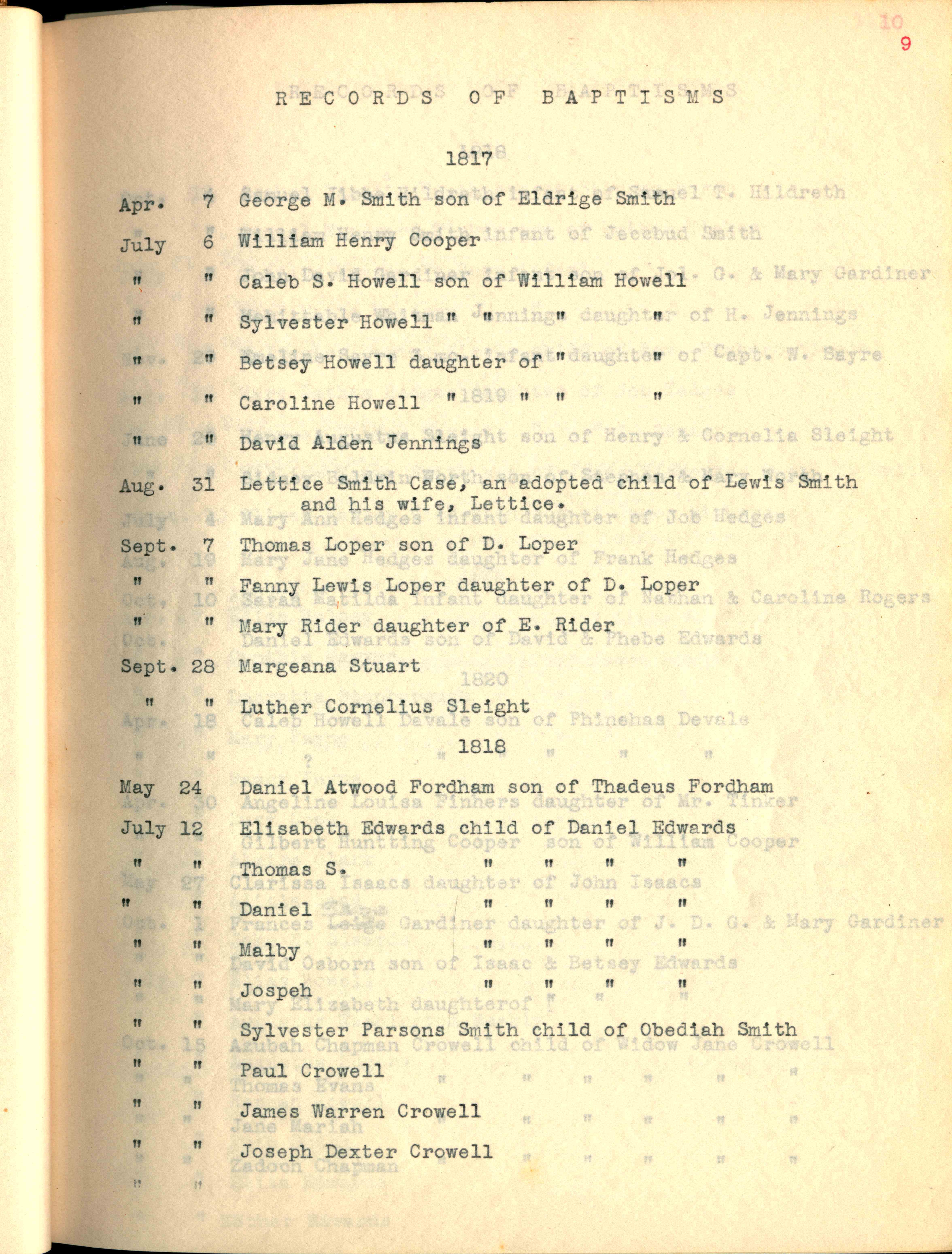 Sag Harbor Presbyterian Church Vital Records, 1791-1914