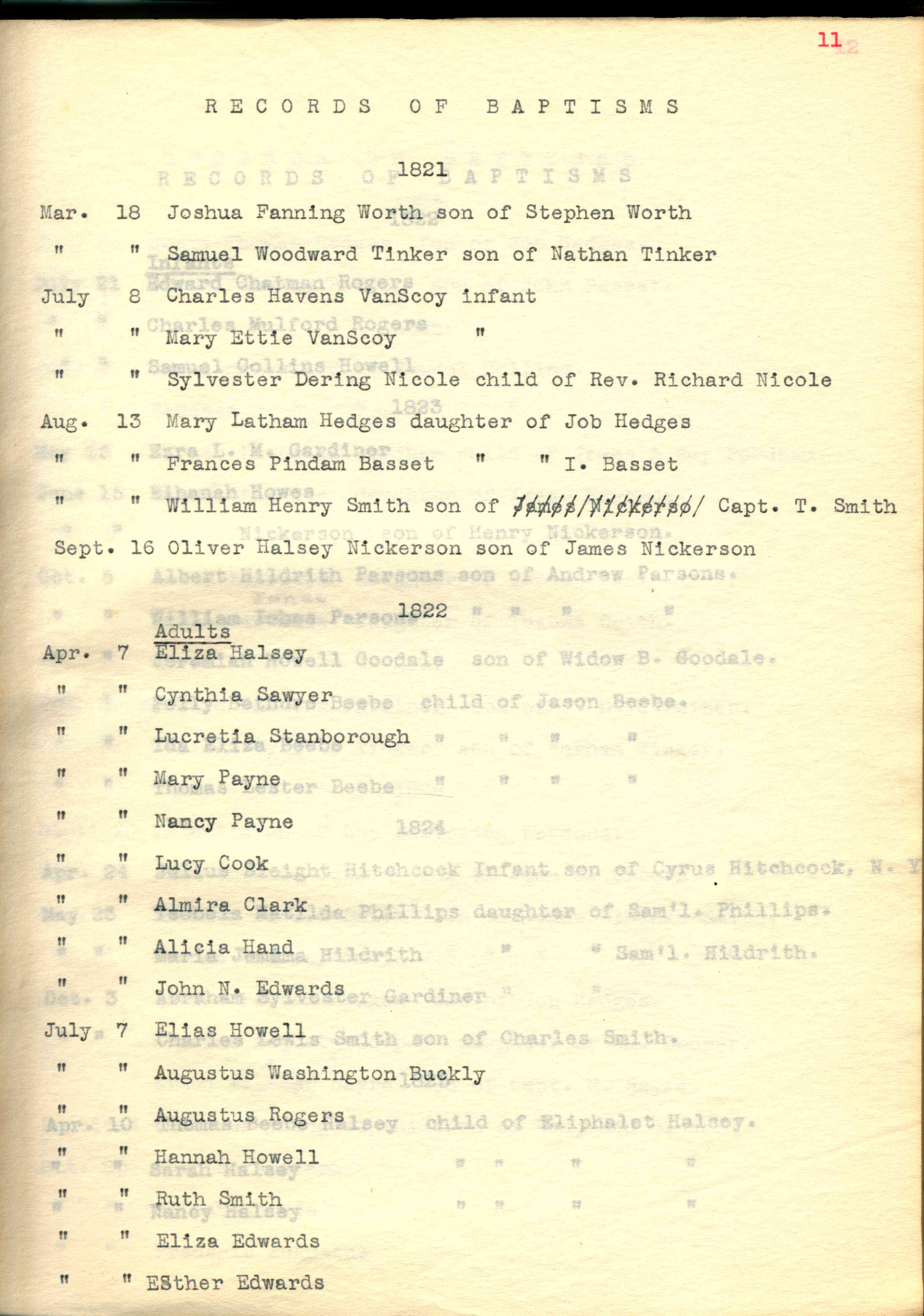 Sag Harbor Presbyterian Church Vital Records, 1791-1914