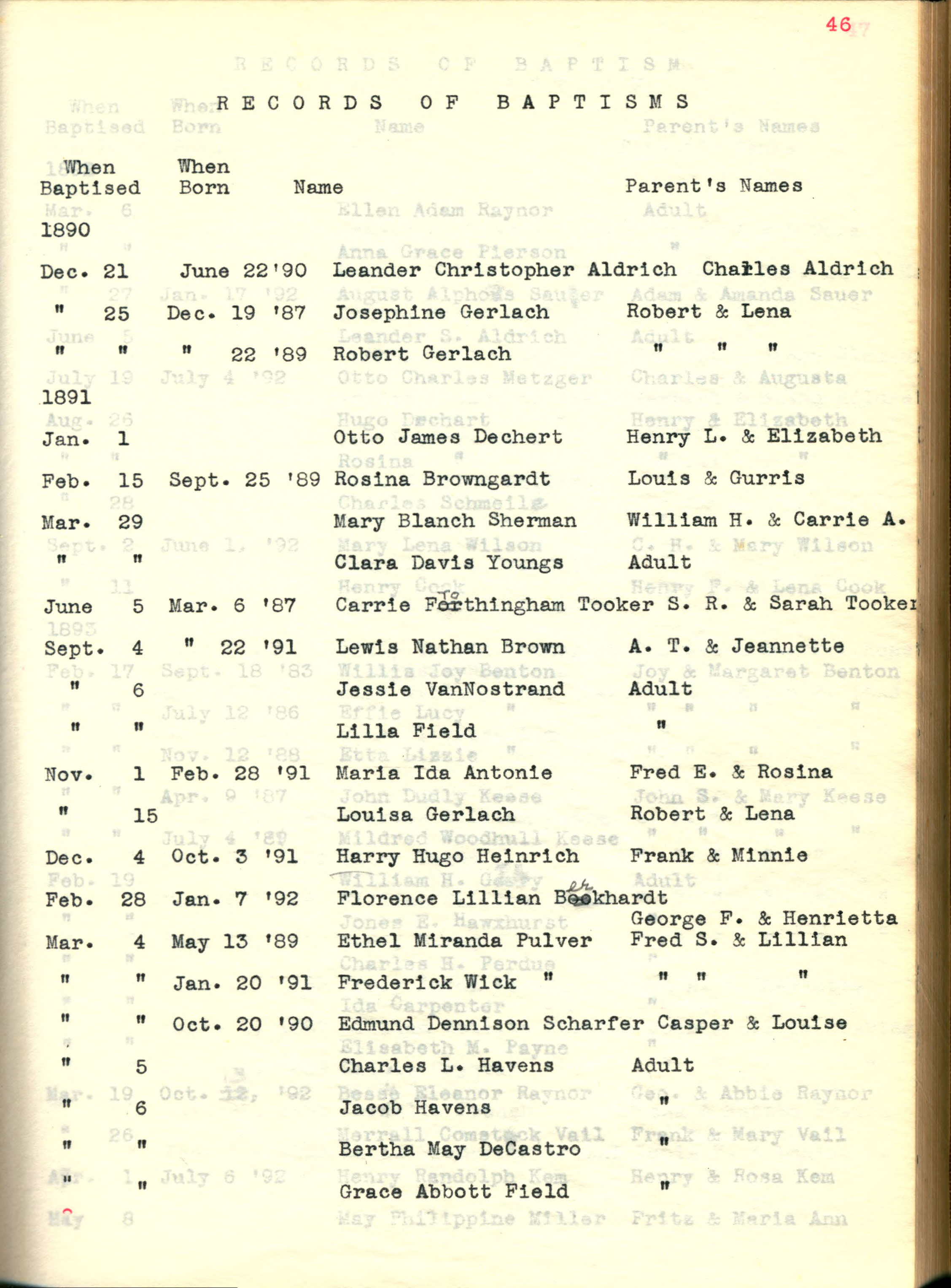 Sag Harbor Presbyterian Church Vital Records, 1791-1914