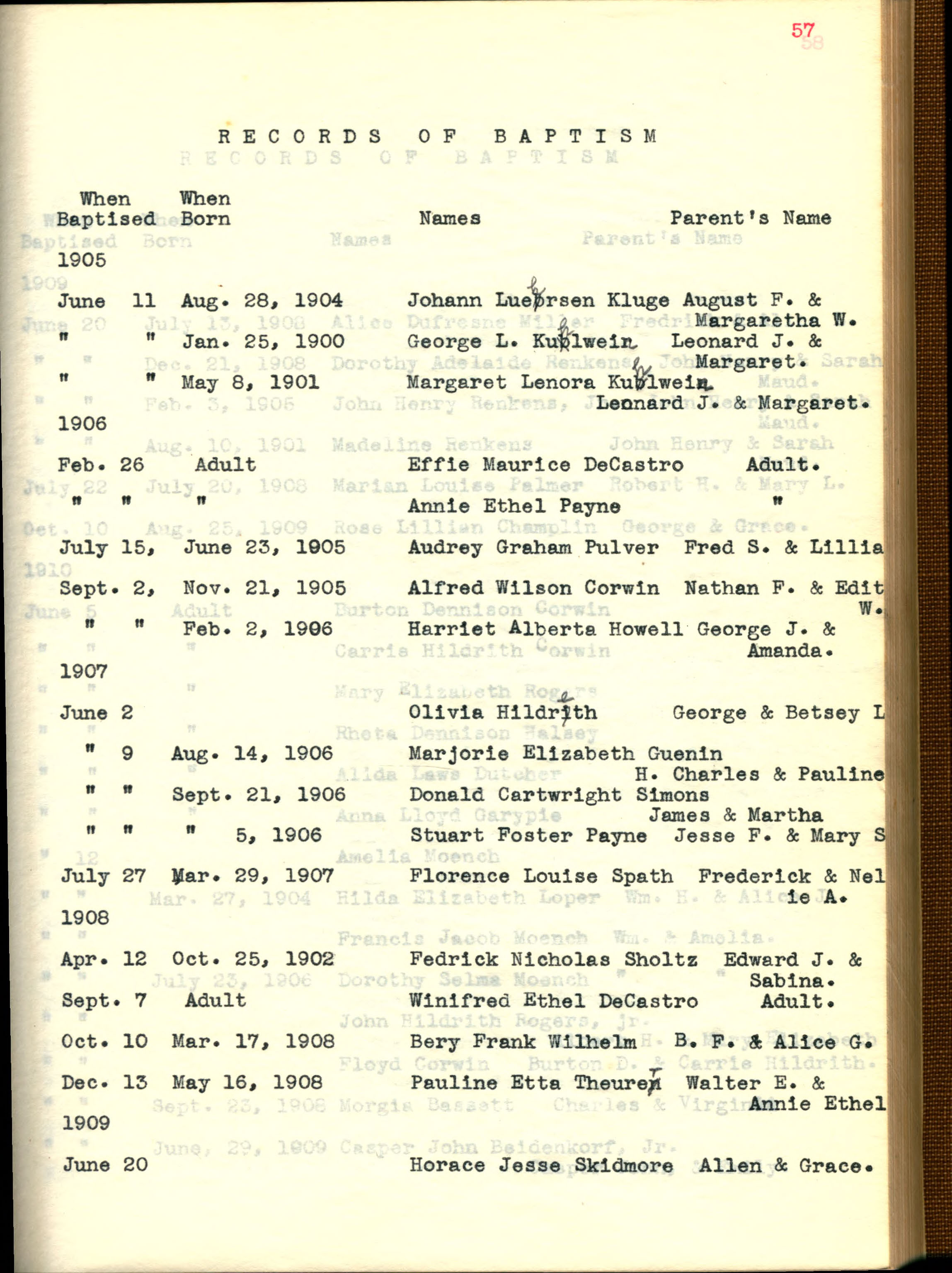 Sag Harbor Presbyterian Church Vital Records, 1791-1914