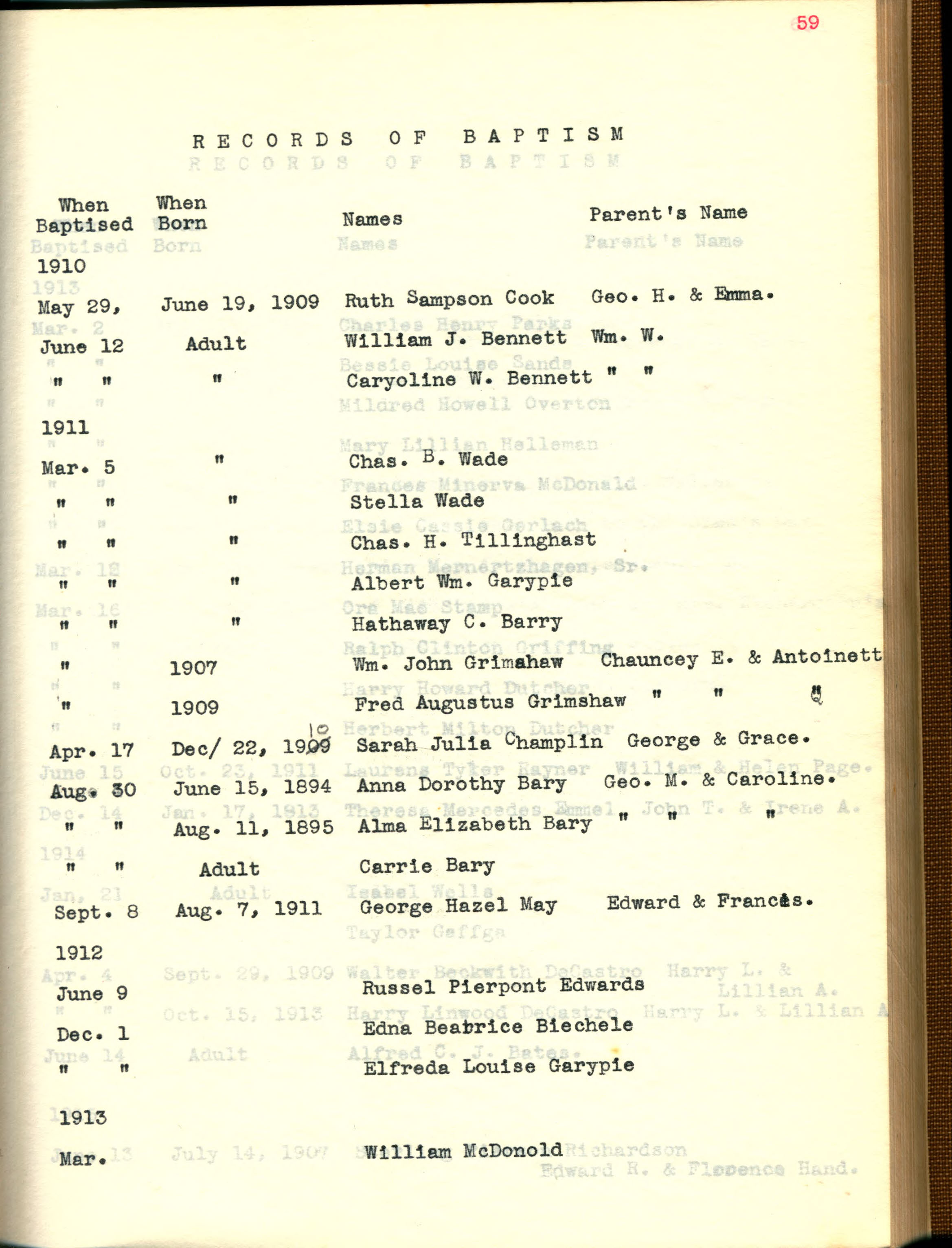 Sag Harbor Presbyterian Church Vital Records, 1791-1914