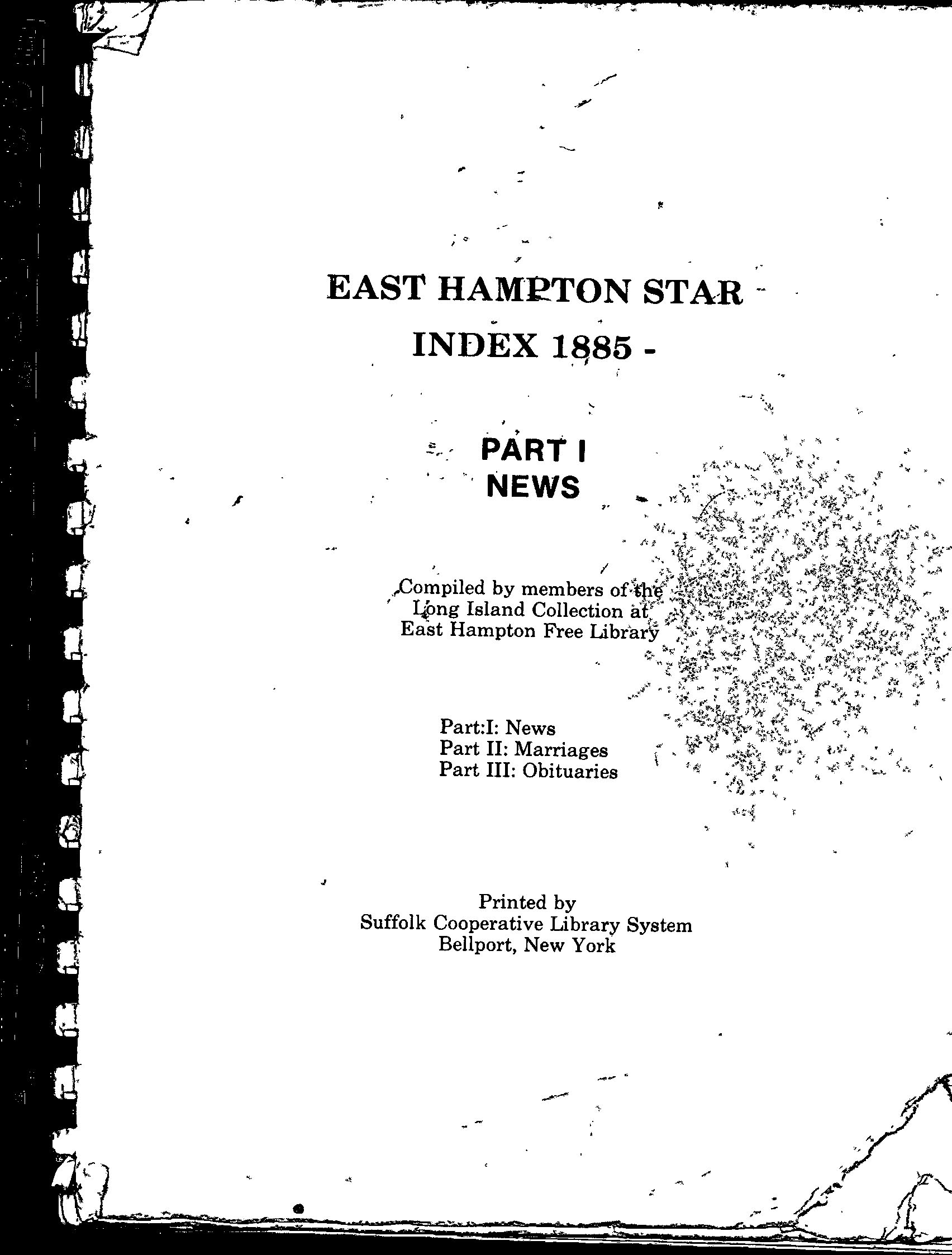East Hampton Star News Index, 1885-1970