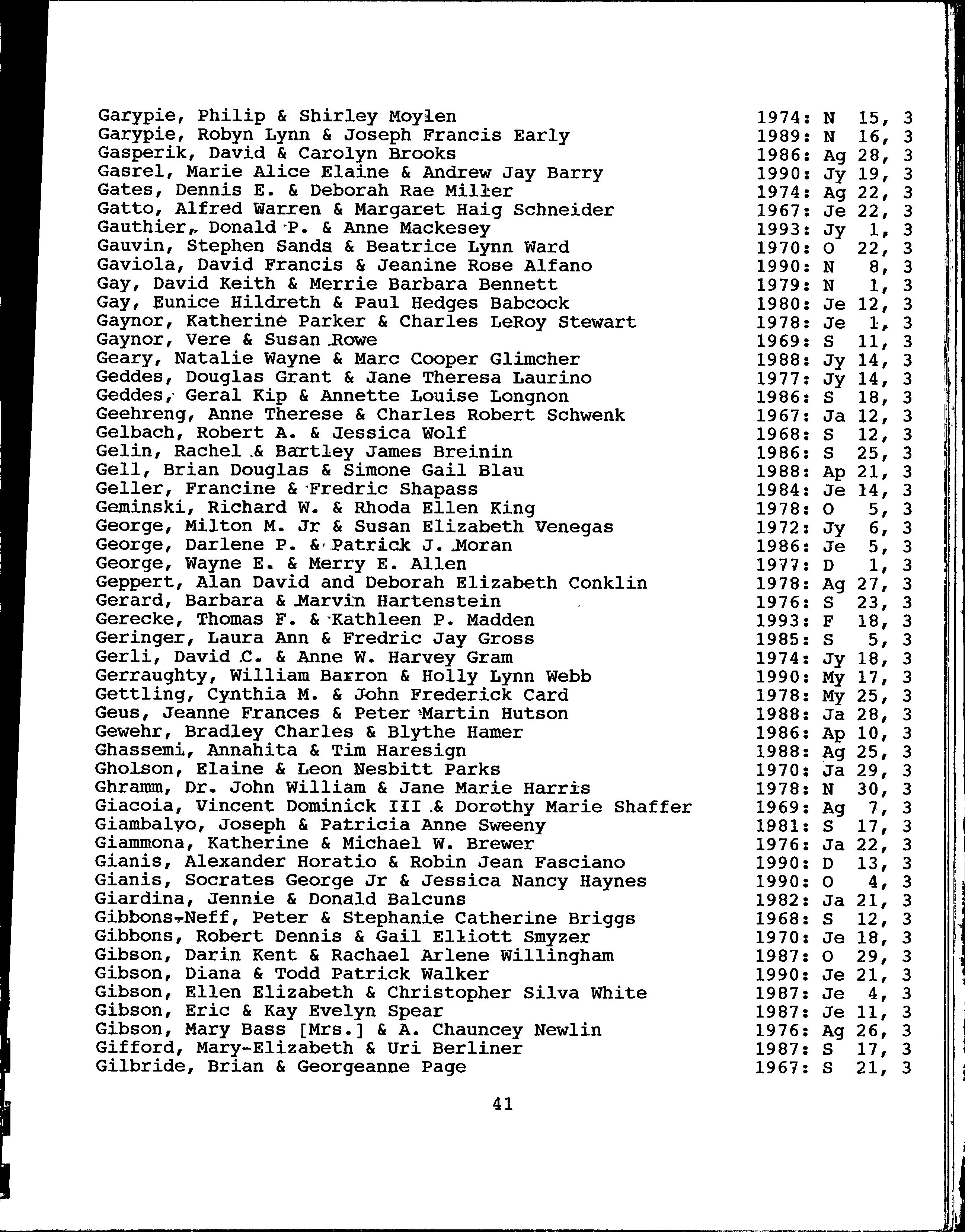 Index to Marriages in the East Hampton Star, Supplement Two, 1966-1993