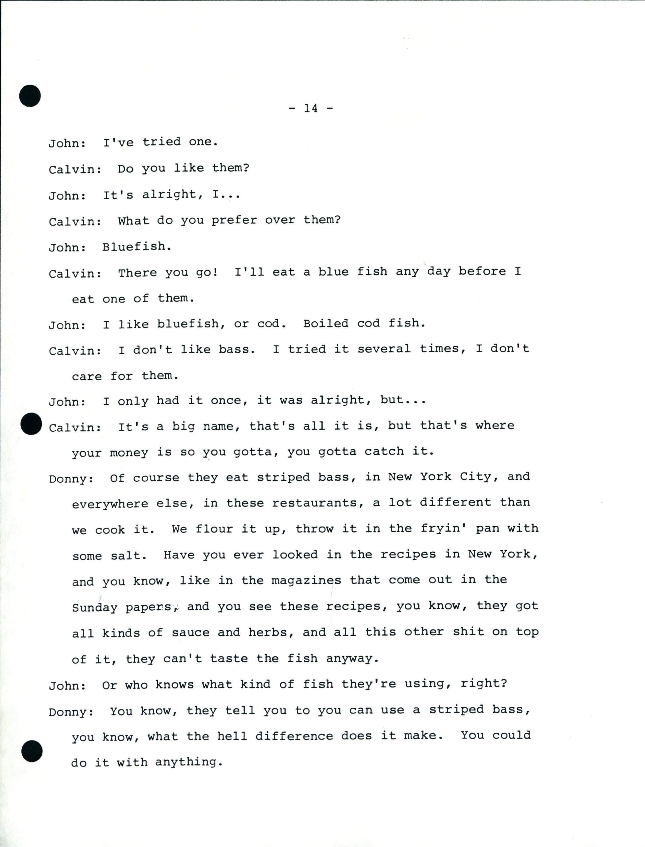 Interview with Calvin Lester and Don Eames Jr., Tape 1061