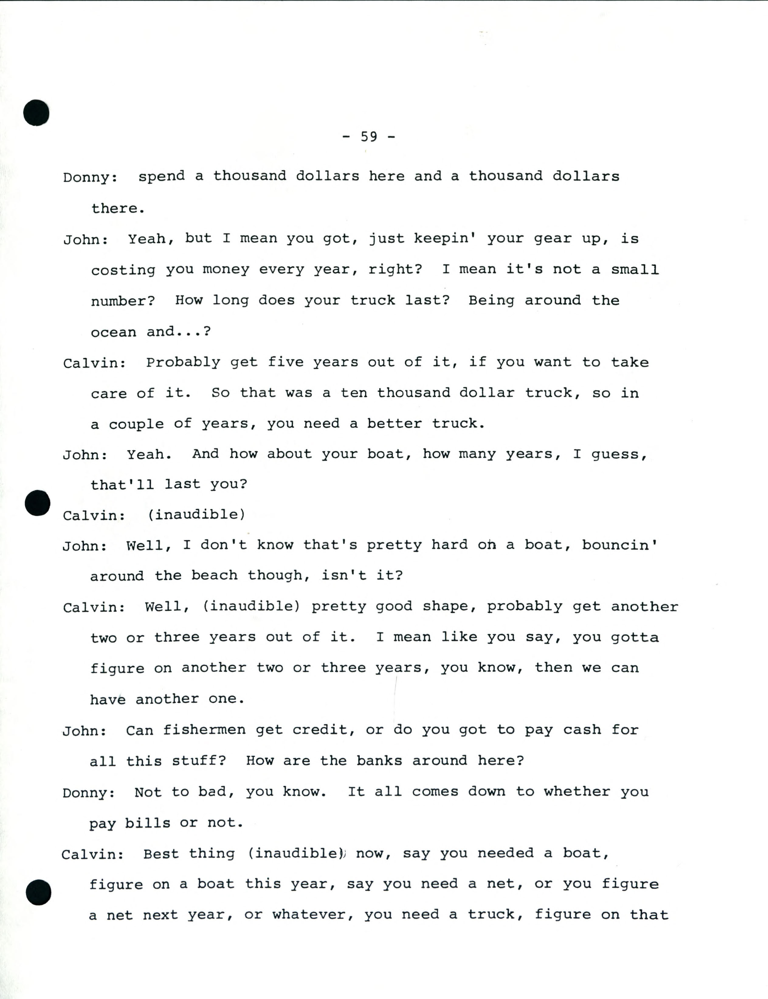 Interview with Calvin Lester and Don Eames Jr., Tape 1061