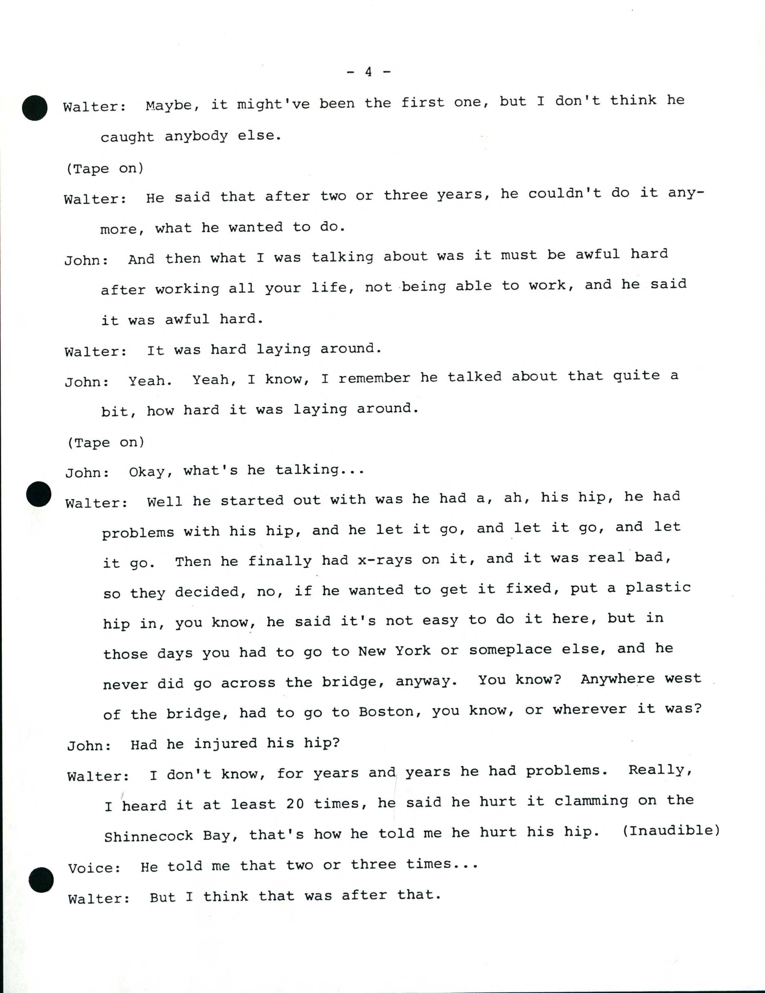 Interview with Walter Bennett, Tape 1089-B, November 17, 1983