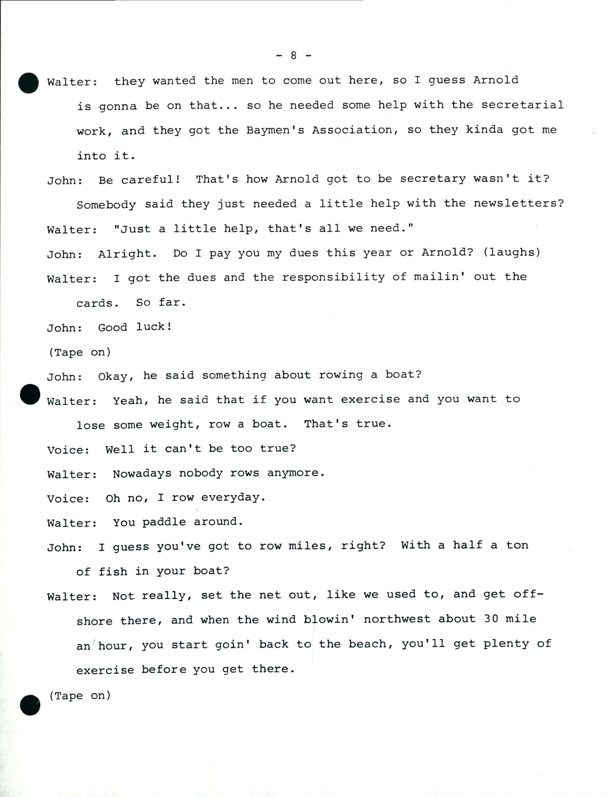 Interview with Walter Bennett, Tape 1089-B, November 17, 1983