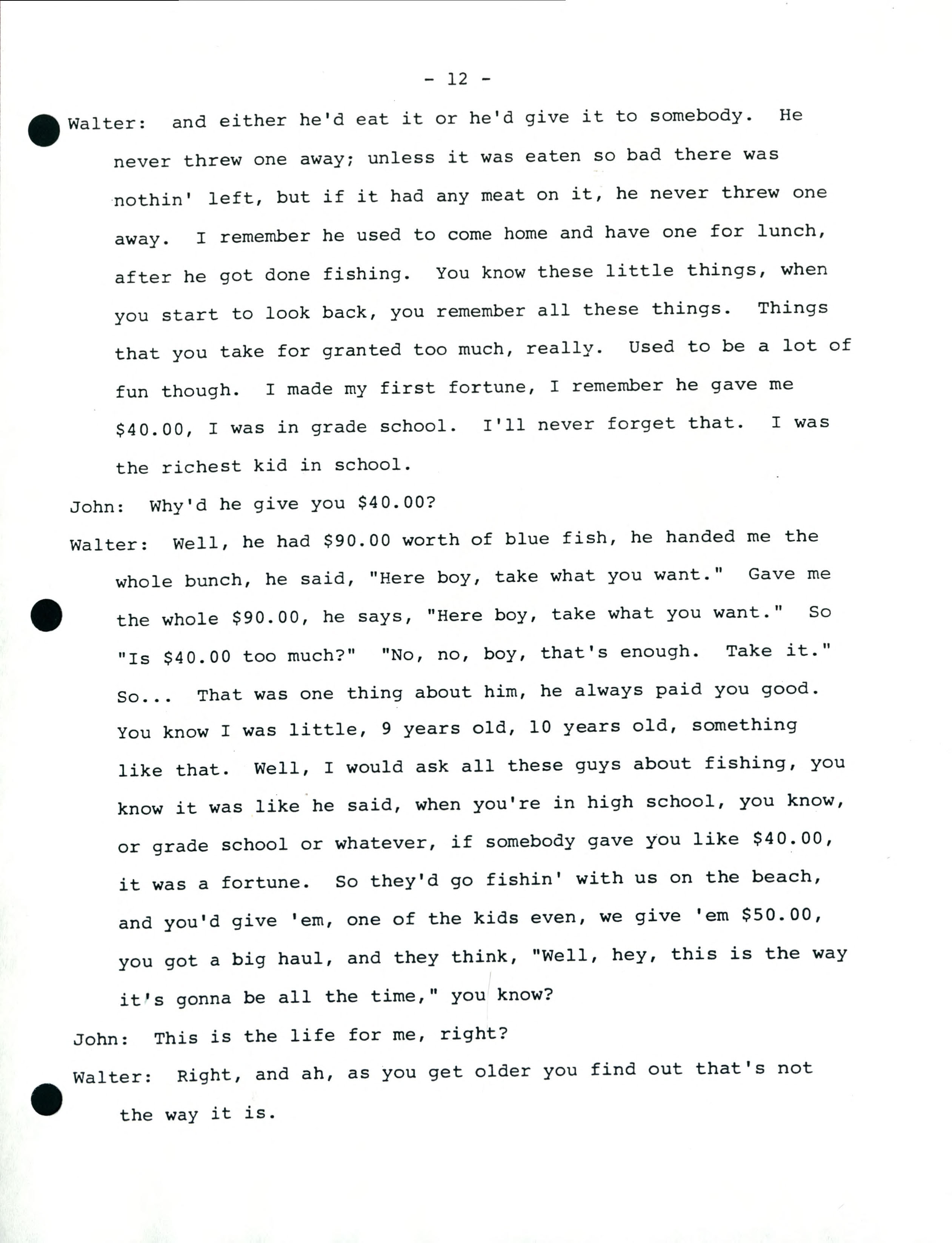Interview with Walter Bennett, Tape 1089-B, November 17, 1983