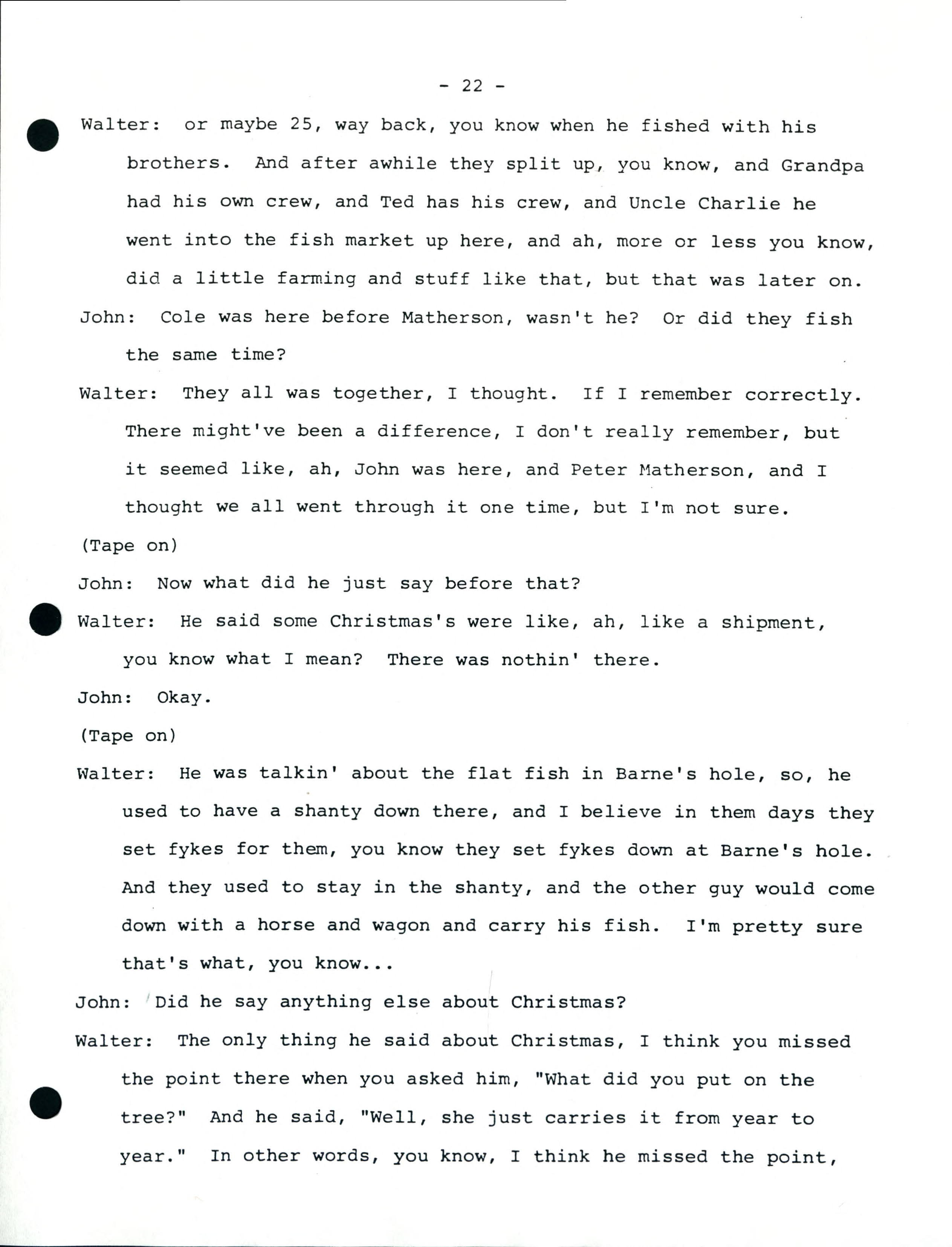 Interview with Walter Bennett, Tape 1089-B, November 17, 1983