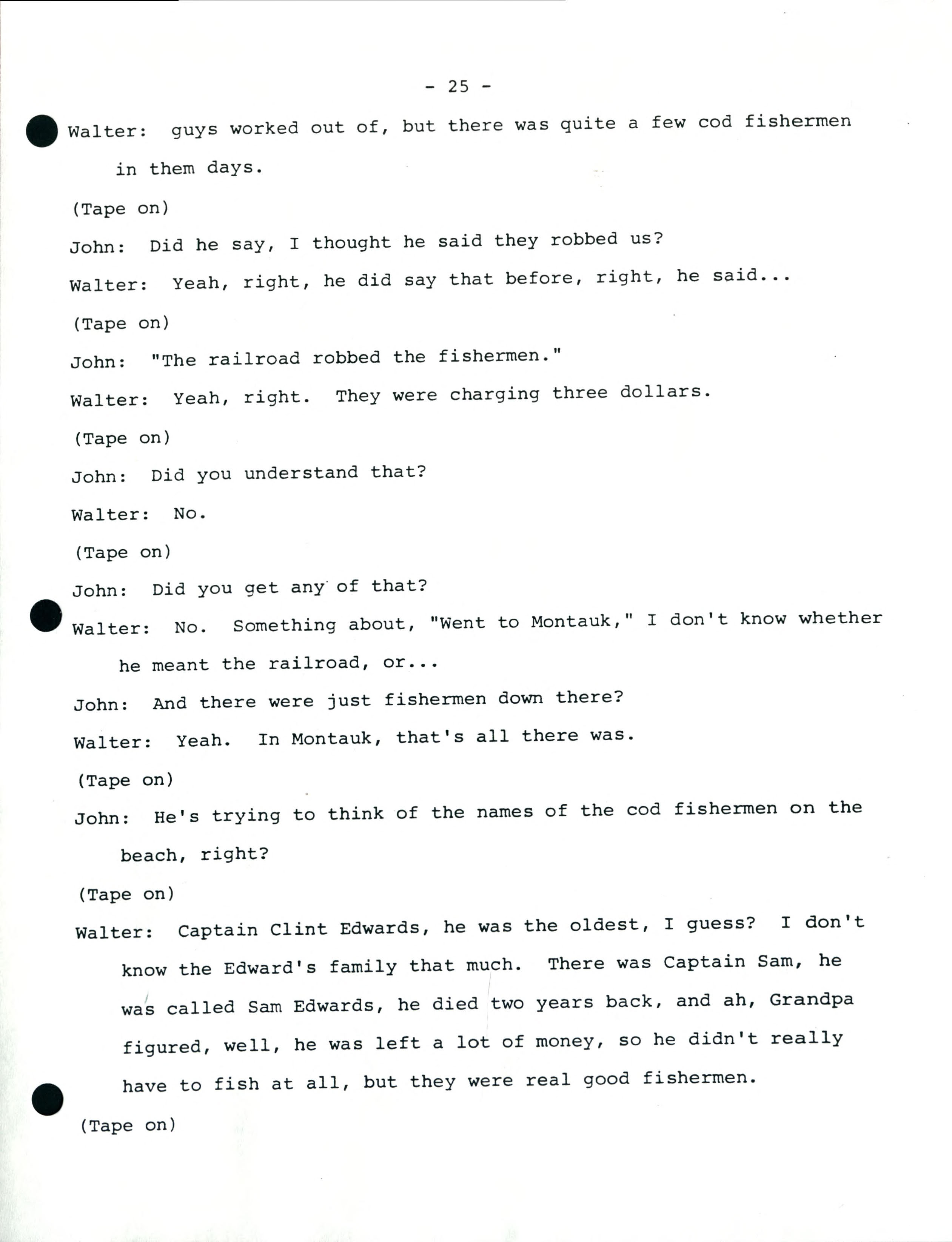 Interview with Walter Bennett, Tape 1089-B, November 17, 1983