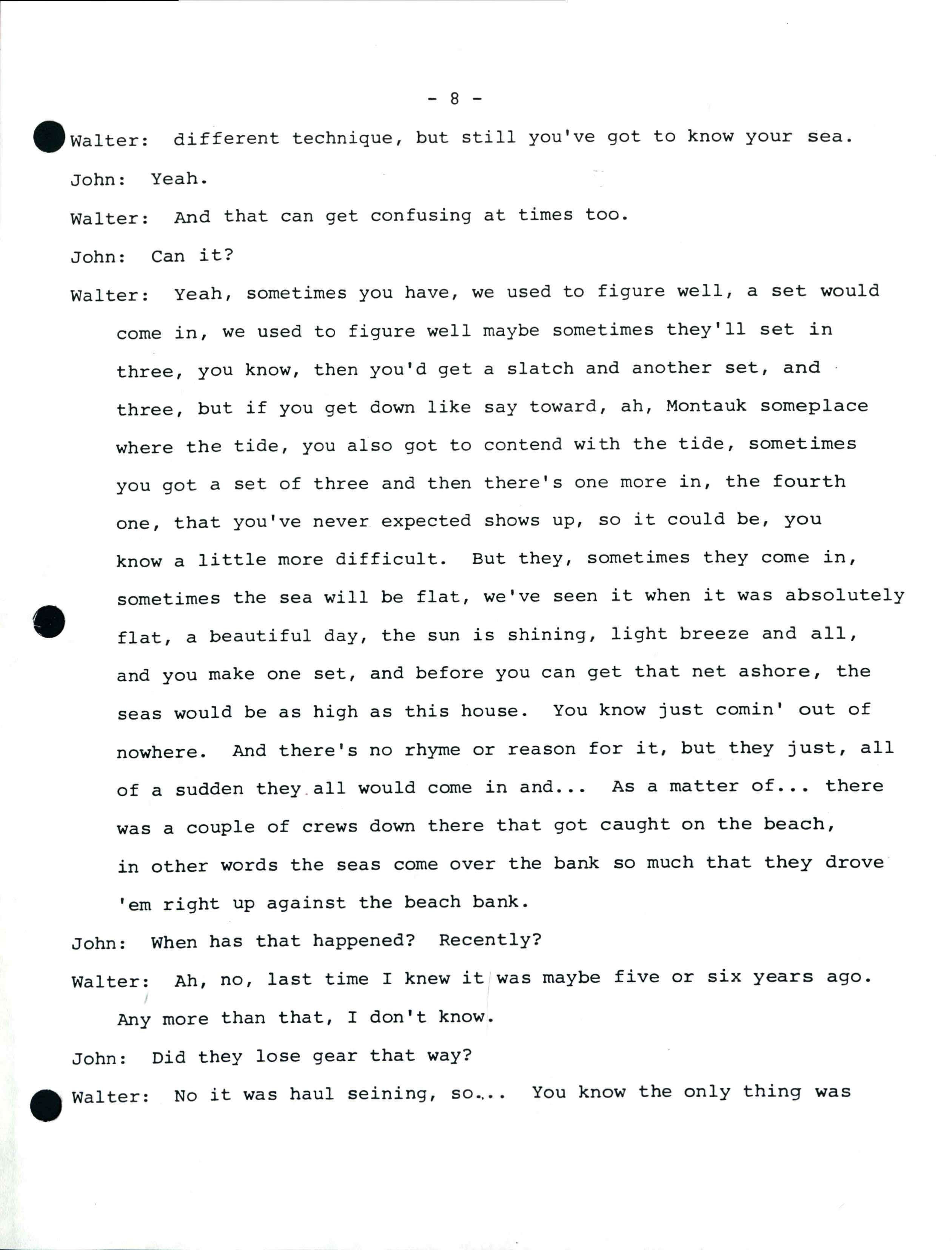 Interview with Walter Bennett 1089-C, December 13, 1983