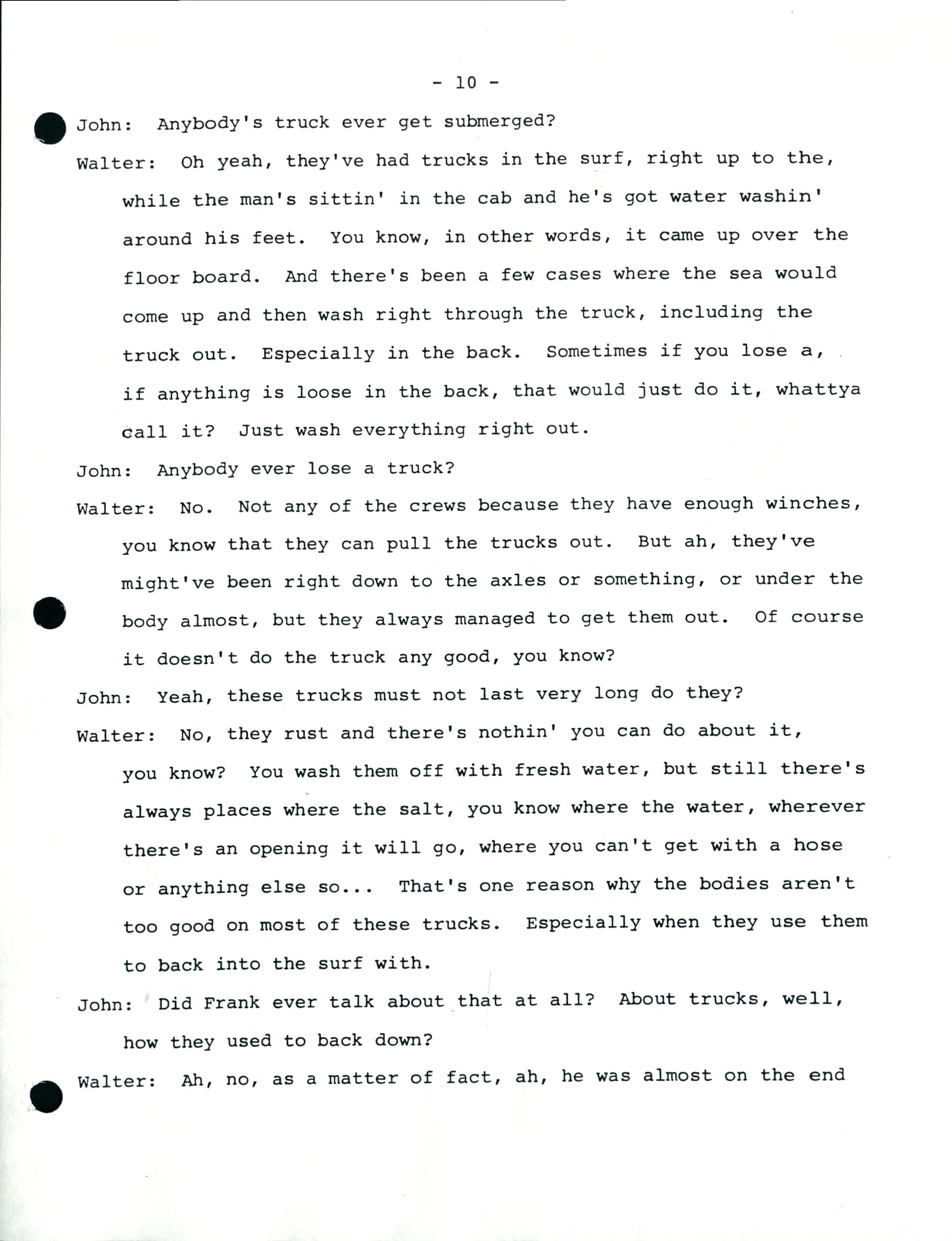 Interview with Walter Bennett 1089-C, December 13, 1983