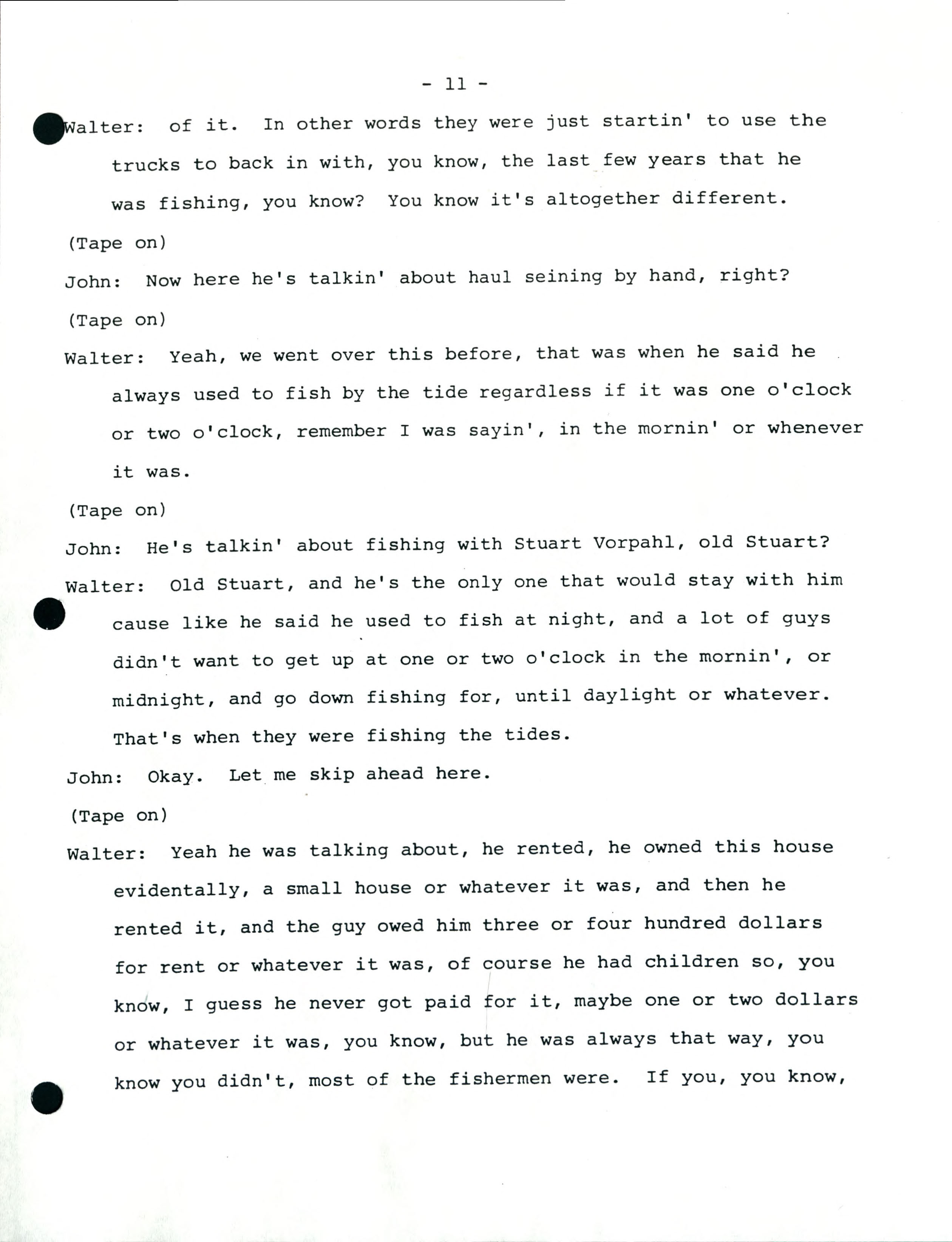 Interview with Walter Bennett 1089-C, December 13, 1983