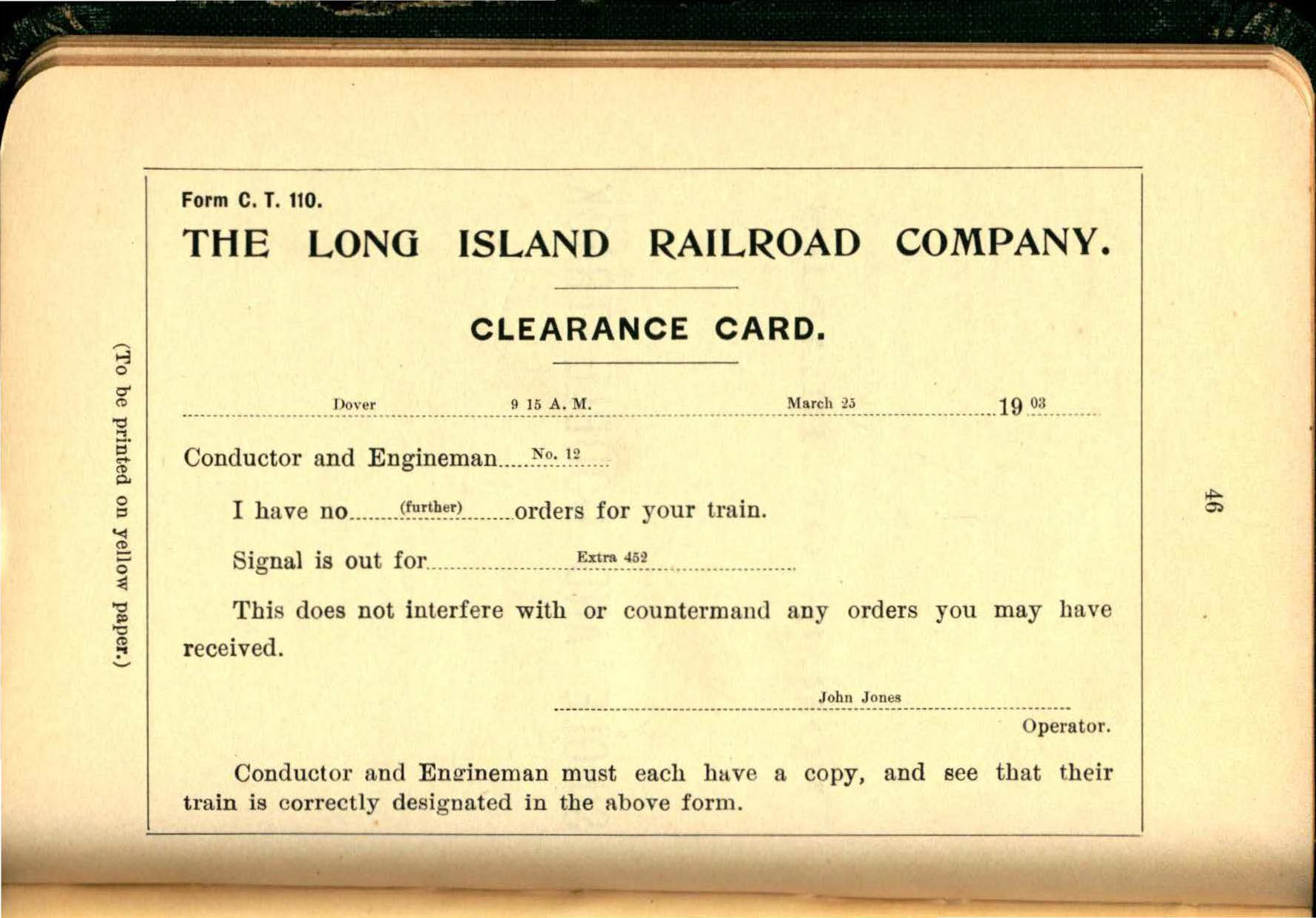 The Long Island Railroad Co. Rules of the Operating Department, 1903