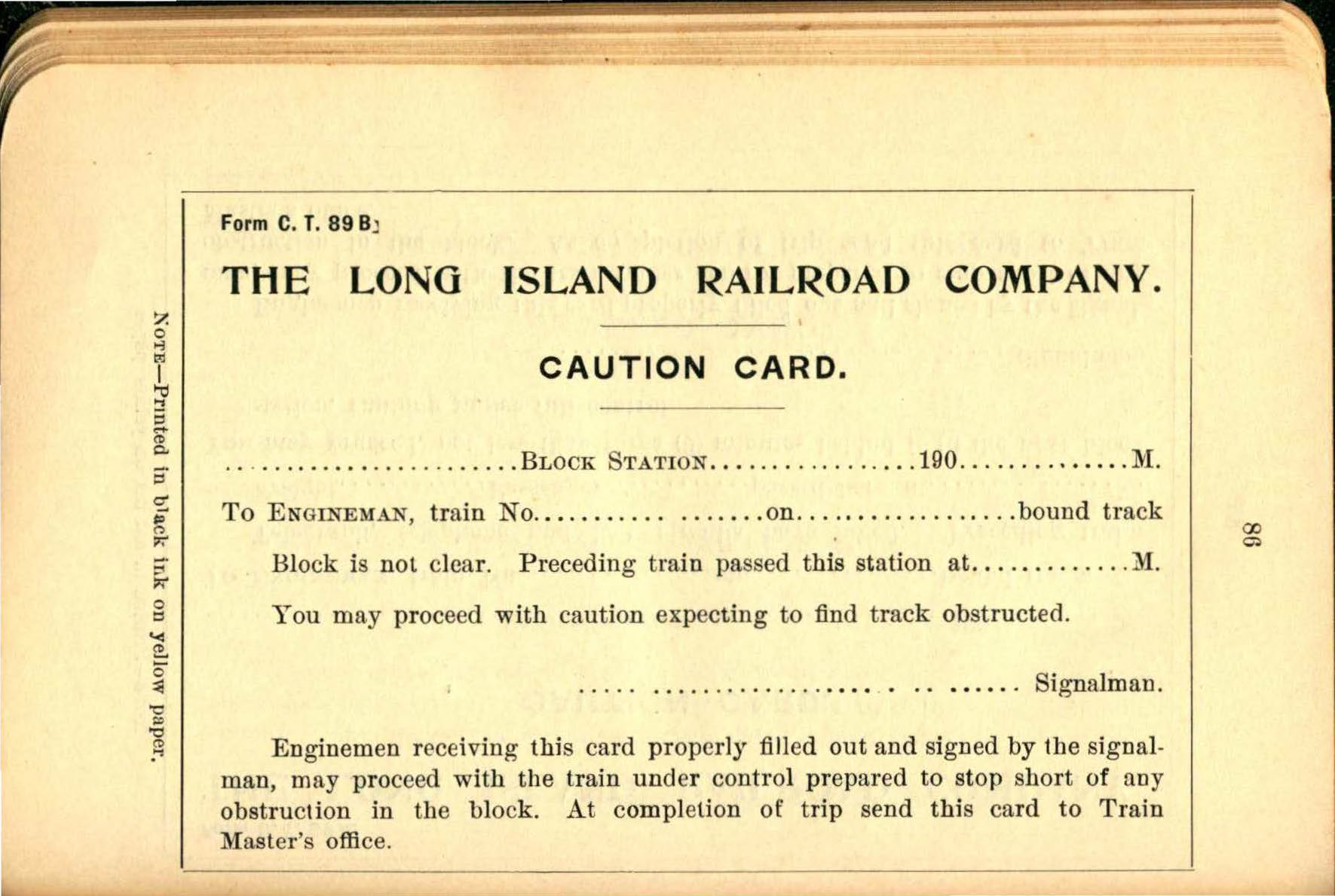 The Long Island Railroad Co. Rules of the Operating Department, 1903